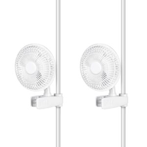 simple deluxe clip fan, 6-inch grow tent fan, monkey fan, adjustable 90° angles, 15w, 2-speeds control, 2 pack