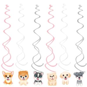 50 Dog Birthday Decorations Including Birthday Banners, Cake Toppers, Cupcake Toppers, Balloons, Swirls For Dog Paw Print Birthday Party Supplies And Baby Shower Decorations