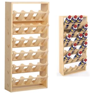 myoyay 24 can spray paint can storage holder 6-tier wooden wall mount can rack aerosol spray can organizer spray bottle holder for garage and craft workroom 14.2" l x 5" w x 30" h