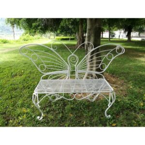 unknown1 white metal butterfly bench