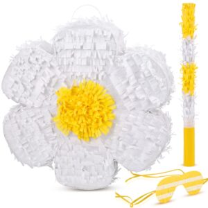 daisy flower piñata flower piñata daisy hippie boho piñata hanging gender reveal piñata with blindfold and stick for birthday baby shower gender reveal wedding floral party supplies