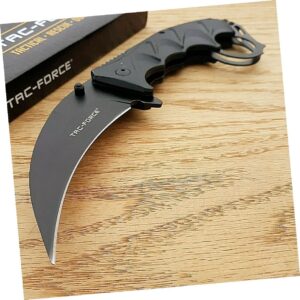 karambit open folding pocket knife 3.5" 3cr13 steel blade black aluminum handle outdoor survival hunting knife by survival steel