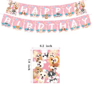 50 Dog Birthday Decorations Including Birthday Banners, Cake Toppers, Cupcake Toppers, Balloons, Swirls For Dog Paw Print Birthday Party Supplies And Baby Shower Decorations