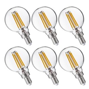 flsnt g16.5 dimmable led candelabra bulbs 60w equivalent, led e12 chandelier light bulbs, 550lm, cri90, 5.5w, ac 120v, 6 pack, 2700k soft white