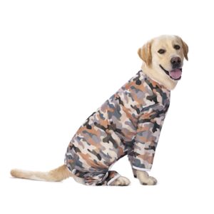 miaododo lightweight recovery surgery recovery suit for large medium dogs,camouflage quick dry dog t-shirts bodysuit pajamas pjs full body for shedding, prevent licking, wound protection (32)