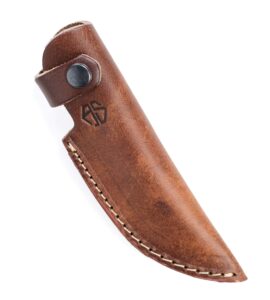 premium knife sheath with belt clip – handmade knife holster made of genuine buffalo leather – knife leather pouch for hunting & kitchen – tommy brown