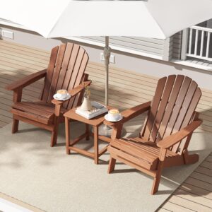 Oversize Wooden Outdoor Folding Adirondack Chair with Pre-Assembled BackRest & SeatBoard, Wood Patio Chair for Garden Backyard Porch Pool Deck Firepit