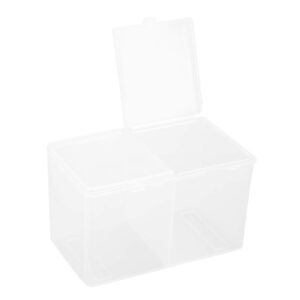 cotton pads container, 2 grids cotton pads swabs holder organizer multi-functional nail polish glitter powder organizer storage box partition design dispenser box