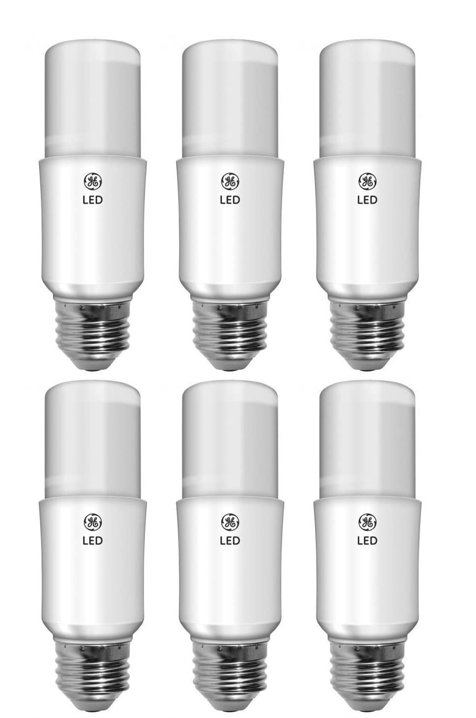 (6 bulbs) GE 66256 - bright stik LED Tubular Light Bulb 5 watt 450 lumen 2700K LED