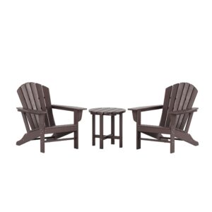 westintrends dylan dylan 3-piece outdoor adirondack chair with side table set dark brown