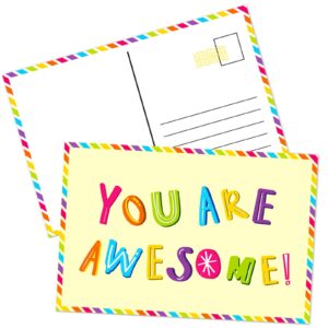 kidepoch 60 pack you are awesome postcards 4” x 6” kudos appreciation you are awesome note cards for kids and adults colorful appreciation thank you cards you are awesome greeting cards