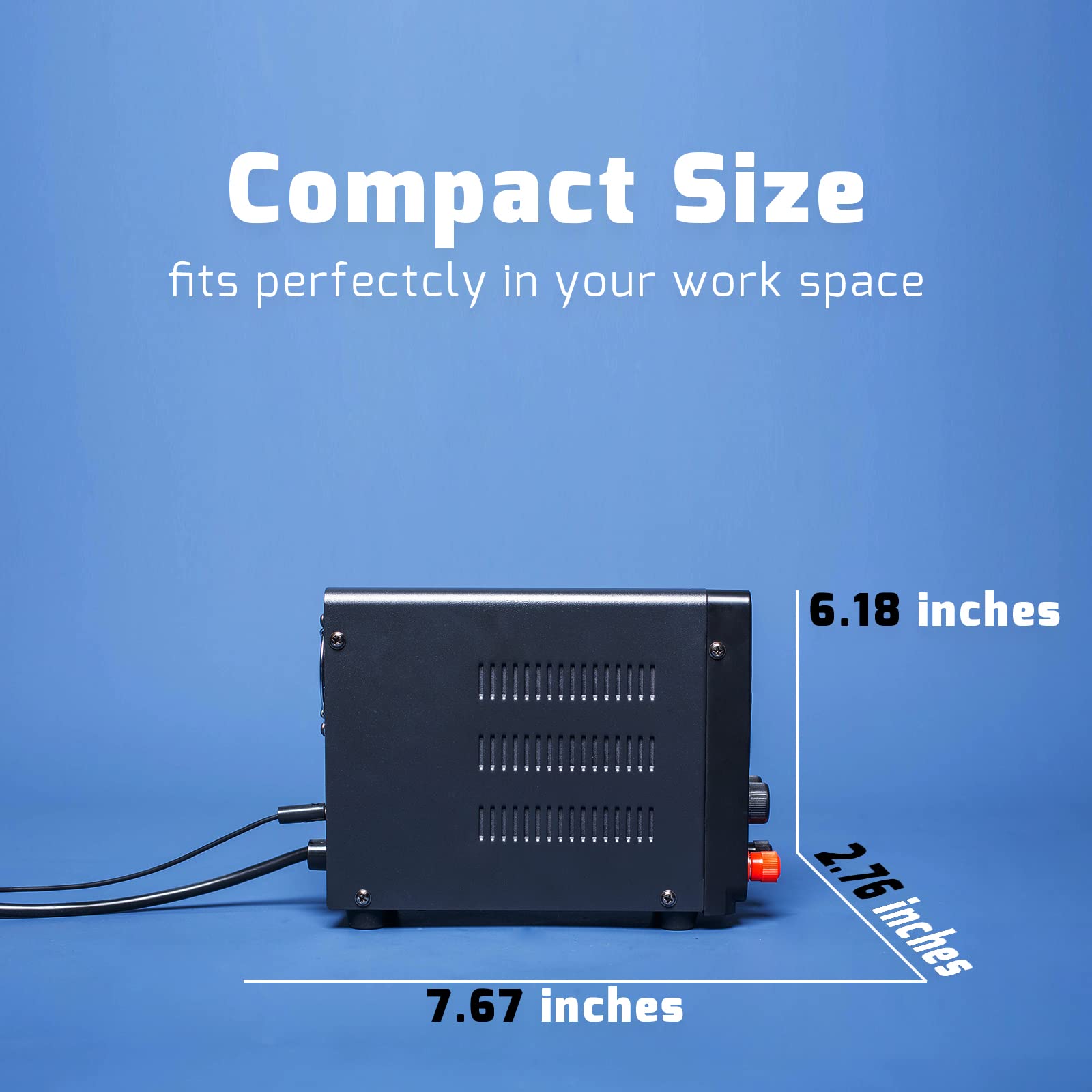 WEP 3010D-III DC Variable Power Supply 30.00V 10.00A High Precision Bench Lab Power Supply with Alligator Clips for anodizing kit, Electroplating, arduino, breadboard