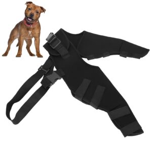 gototop hind legs protector, elbow brace dog knee brace joint brace adjustable pet knee pads for dog hind leg recovery(l-hj25 double leggings back black)