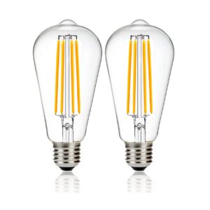 12v edison bulb 60 watt equivalent e26 medium base 12v led light bulb, ac/dc 12v-36v 6w warm white 2700k vintage low voltage bulb for rv, 2 pack