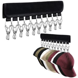 yeefeoch hat organizer for hanger - baseball cap rack, multifunctional coat rack closet storage expert (1pack)