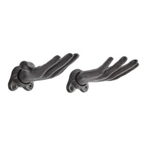 danya b. "palms up dark brown cast iron wall mount hook set (set of 2), entryway hooks or unique room décor for hanging coats, purses, scarves, or jewelry