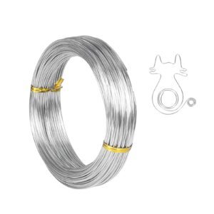 18 gauge aluminum craft wire, 165 feet 1mm bendable metal wire for jewelry making, sculpting, floral making, wreath making, crafting, wire wrapping, christmas ornaments (silver)