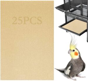 25pcs gravel paper for bird cage,11" x17" bird cage liner gravel paper special for bird cage in sea sand-great for hard-billed birds safe& clean & easy for improved digestion…