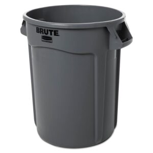 rubbermaid commercial 262000gra round brute container, plastic, 20 gal, gray