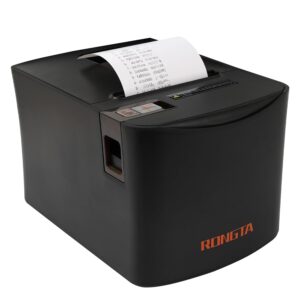 rongta thermal receipt printer, 80mm high-speed pos printer with auto cutter, 250mm/s, ideal for kitchen & small business, compatible with windows, linux, macos