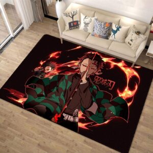 demon slayer bedroom living room big size area rugs home art anime floor mat doormats bathroom floor mats exercise mat throw rugs carpet,a,40x60cm