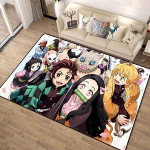 demon slayer rug anime rugs for bedroom decoration doormats 20x32 inches,a,80x120cm