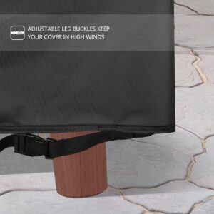 ULTCOVER Smart Selection Rectangular Patio Furniture Sectional Sofa Set Waterproof Outdoor Dining Table Cover 136x74 inch, Black