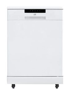 spt sd-6513wb 24″ wide portable dishwasher with energy star, 6 wash programs, 10 place settings and stainless steel tub – white