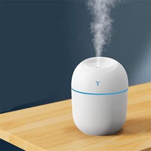 portable mini humidifier, 220ml small cool mist humidifier, usb personal desktop humidifier for baby bedroom travel office home, auto shut-off, 2 mist modes, super quiet (white)