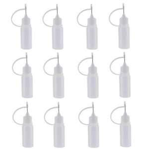 12 pcs 10ml (0.3 oz) squeezable plastic tip applicator bottle dropper bottles with tip caps glue bottle applicator