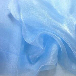 la fabric spot inc, sparkle crystal sheer organza fabric shiny for fashion, crafts, decorations 60" wide (1 yard, baby blue)