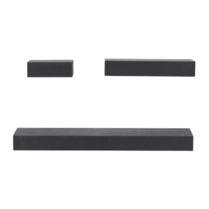 cosmoliving by cosmopolitan wood 3 shelves wall shelf, set of 3 24", 12", 6"w, black