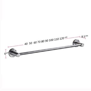 Stainless Steel Towel Bar Rails，80cm 100cm 120cm Large Size Towel Holder Wall Mounted Single Rod for Bathroom, Kitchen or Toilet (Size : 19.7inch(50cm))