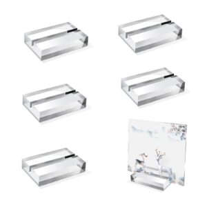 benbo acrylic stands place card holders, 5 pieces clear acrylic sign holder table number stands holder stands with card slot, card display stand for table wedding photos office menu meeting