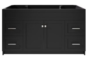 ariel hamlet 60 in. single sink base cabinet in black