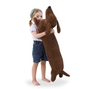 fanunny 36 inch dachshund dog stuffed animal plush, long weiner dog body pillow, cute funny large dachshund toys plushies decor ideal gift for kids