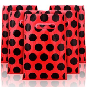 100 pcs ladybug birthday party favor bags ladybug plastic candy bags ladybug red black polka dot gift bags ladybug party supplies for ladybug theme party wedding birthday party baby shower decorations