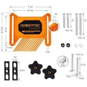 POWERTEC Tandem Featherboard & L-Shaped Fits Table Saw, Router Table, Band Saw, Shaper, Planers & Jointer. Wood Pusher Reduces Kickback & Increases Safety. 2PK (71555V)