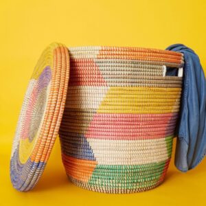 senegalo small/medium storage basket colorful flat lid