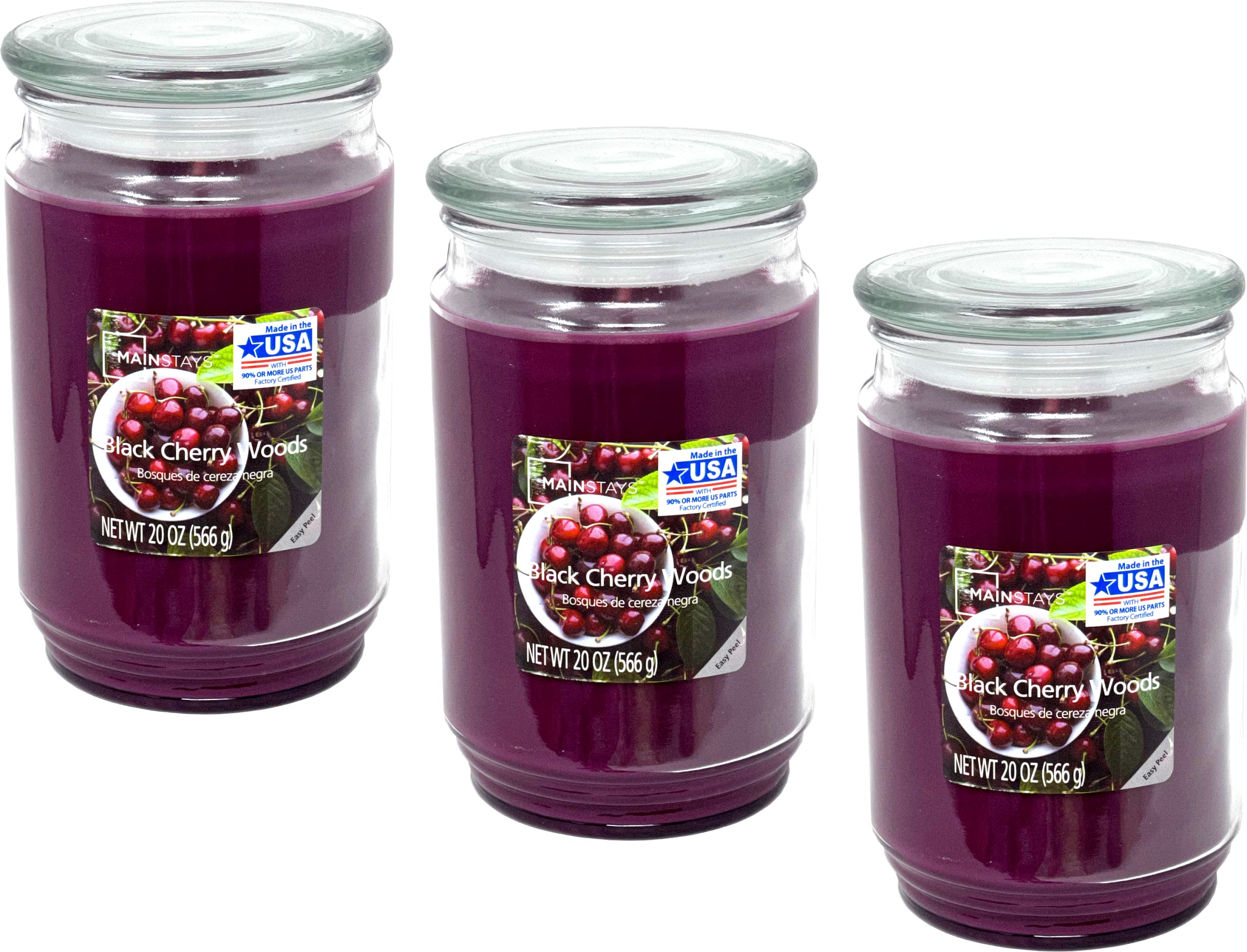 Mainstays 20oz Scented Candles 3-Pack (Black Cherry Woods)