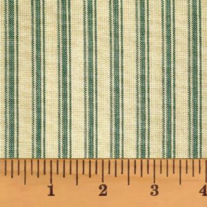 timber green ticking stripe cotton homespun fabric by jcs - sold by the yard