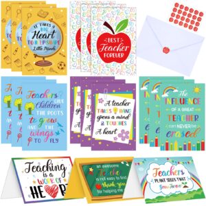 jetec 24 sets teacher thank you cards teacher appreciation gift cards bulk for teachers day teacher best teacher ever card teacher of the year appreciation gifts (appreciation)