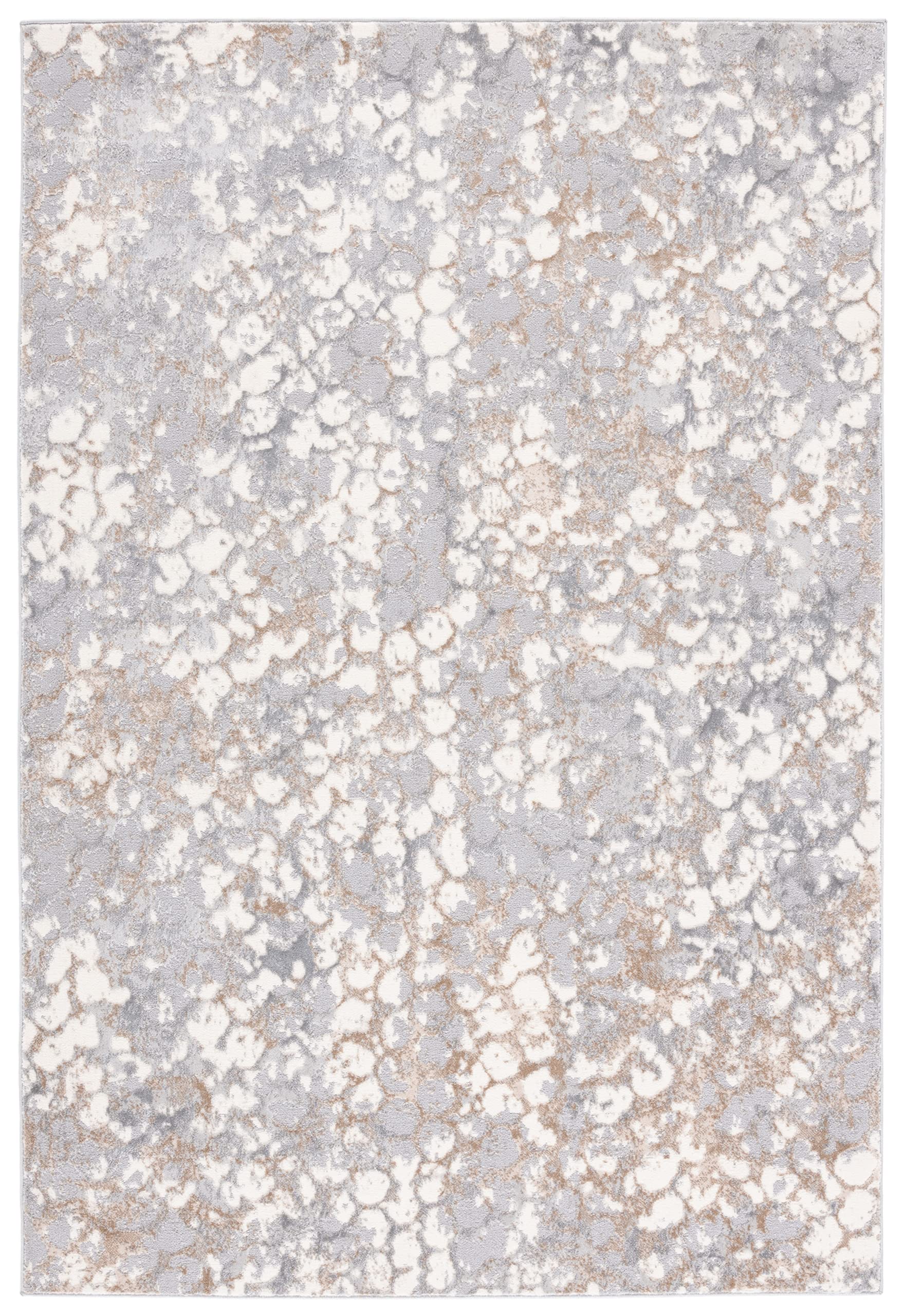 SAFAVIEH Lagoon Collection Area Rug - 8' x 10', Ivory & Grey, Modern Abstract Design, Non-Shedding & Easy Care, Ideal for High Traffic Areas in Living Room, Bedroom (LGN578A)