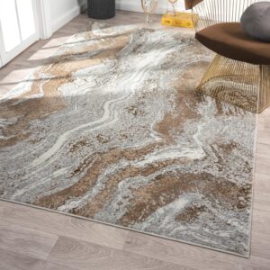 luxe weavers marble abstract area rug, beige 6x9