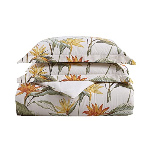 Tommy Bahama - Queen Duvet Cover Set, Cotton Bedding with Matching Shams & Button Closure, All Season Home Decor (Birds of Paradise Off-White, Queen)