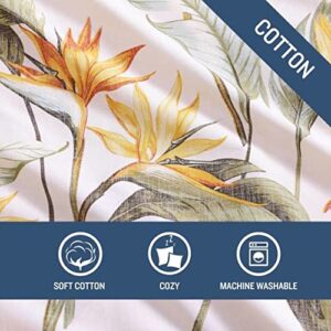 Tommy Bahama - Queen Duvet Cover Set, Cotton Bedding with Matching Shams & Button Closure, All Season Home Decor (Birds of Paradise Off-White, Queen)