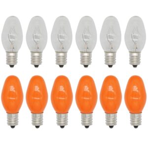 qvqcwd night light bulb,scentsy light bulbs for plug-in nightlight wax warmer and candle warmers,replacement light bulbs for salt lamps,e12 base clear and orange bulbs