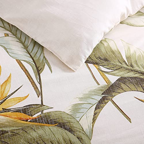 Tommy Bahama - Queen Duvet Cover Set, Cotton Bedding with Matching Shams & Button Closure, All Season Home Decor (Birds of Paradise Off-White, Queen)