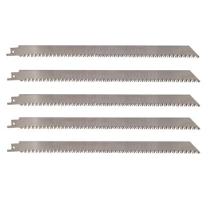 stainless steel reciprocating saw blades for meat, 12 inch 8tpi unpainted reciprocating saw blades for wood pruning, food cutting, big animals, frozen meat, beef, sheep, cured ham, turkey, bone - 5 pack