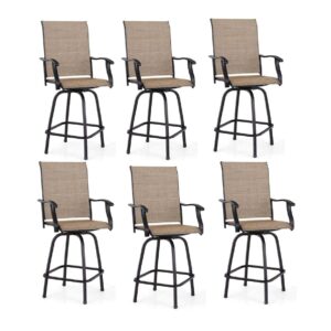 phi villa patio bar stools, outdoor swivel bar stools bar height patio chairs for garden, deck and poolside…